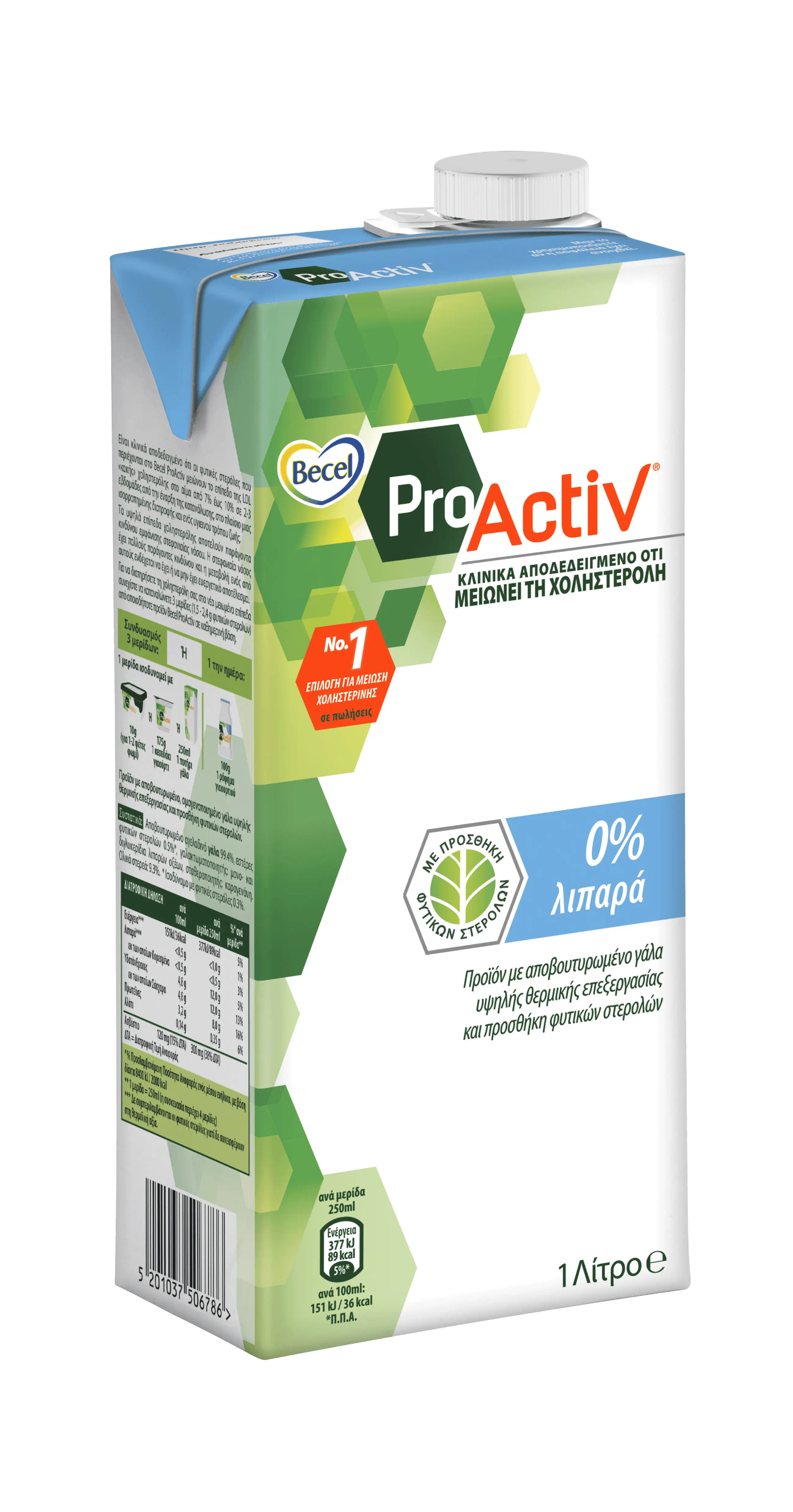 Becel ProActiv προϊόν με αποβουτυρωμένο γάλα (0% λιπαρά)